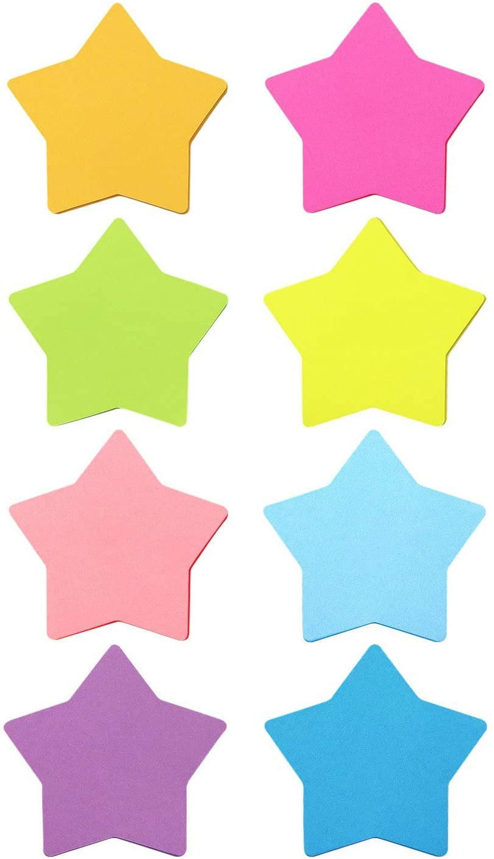 Star Shape Sticky Notes 8 Color Bright Colorful Sticky Pad 75 Sheets ...