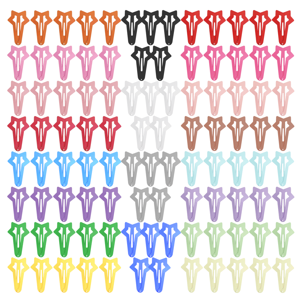 Star-Shaped Hair Clips, ECADY (100-Pack 20-Colors) Metal Snap Barrettes ...