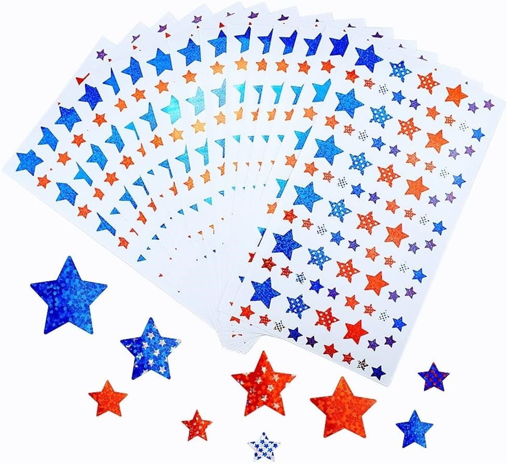 Star-Shaped Label Sticker,Self Adhesive Assorted Colors Stickers forr ...