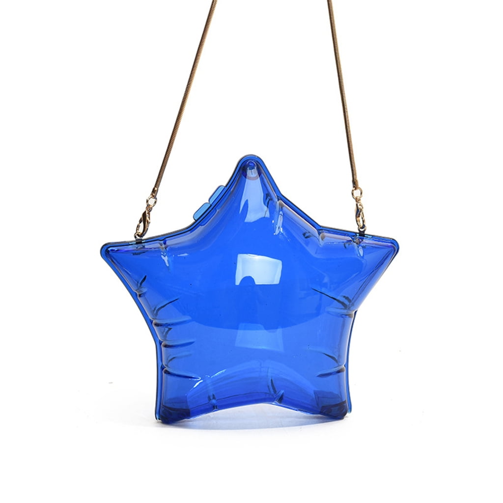 Star Shaped PVC Evening Clutch Purse Shoulder Crossbody Bag For Women ...