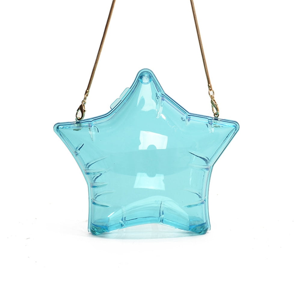 Star Shaped PVC Evening Clutch Purse Shoulder Crossbody Bag For Women ...