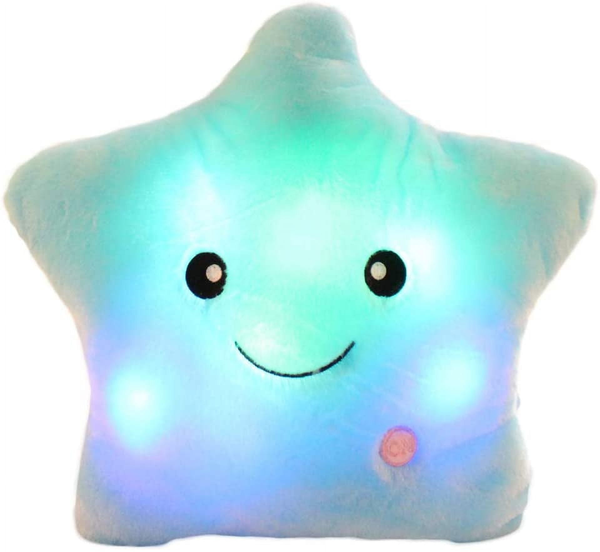 TiokMc Star Shaped Plush Throw Pillow with LED Night Light, Soft ...