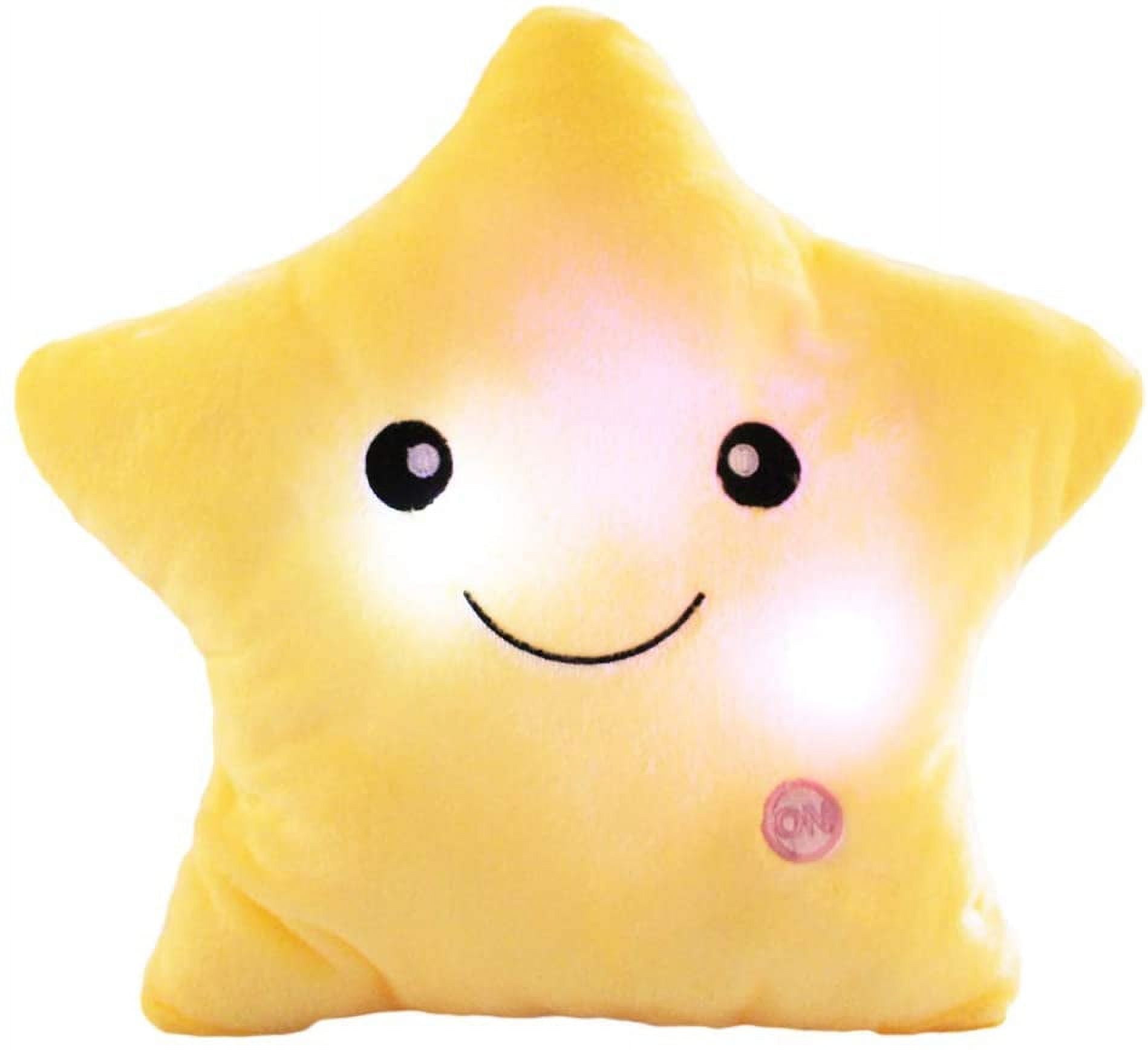 Star Shaped Plush Throw Pillow, Creative LED Night Light Glowing ...