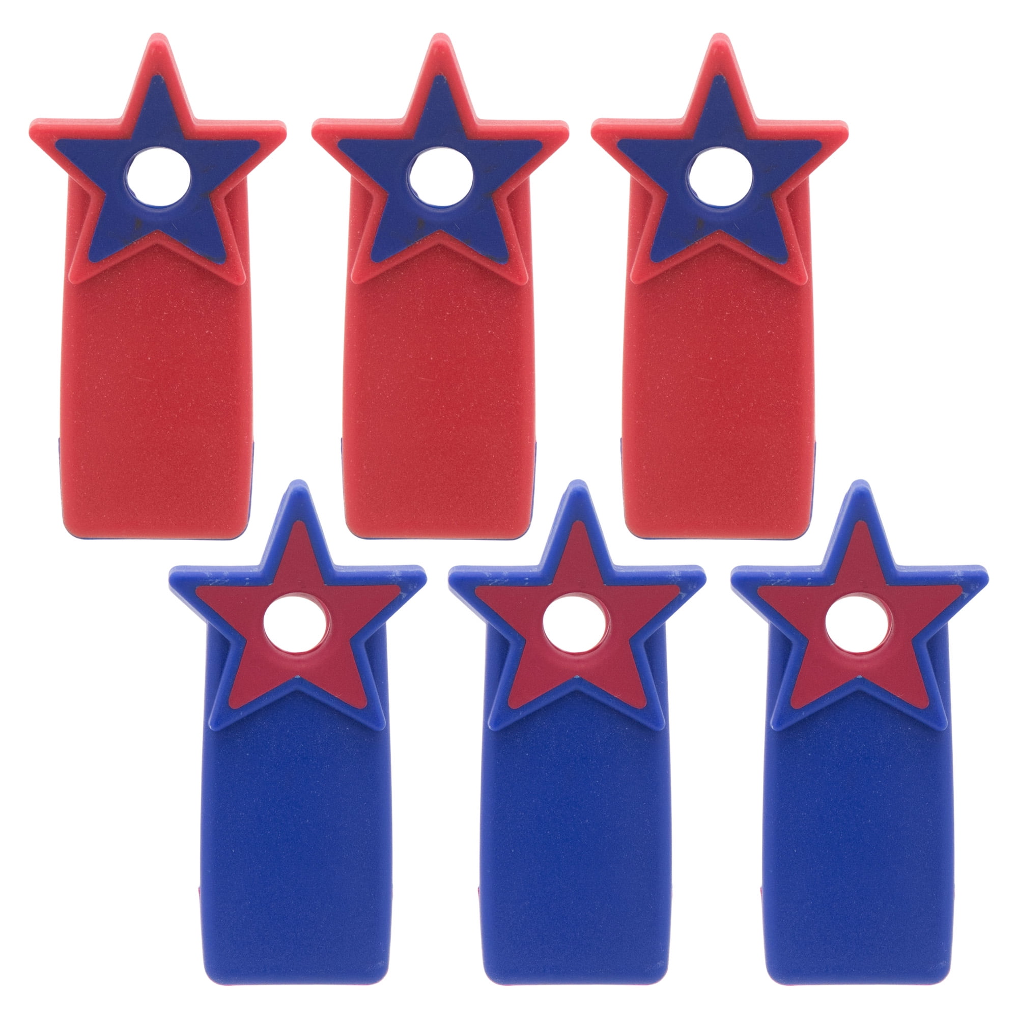 Star Shaped Red and Blue Multipurpose Clips with Magnetic Backs, 6 Pack ...