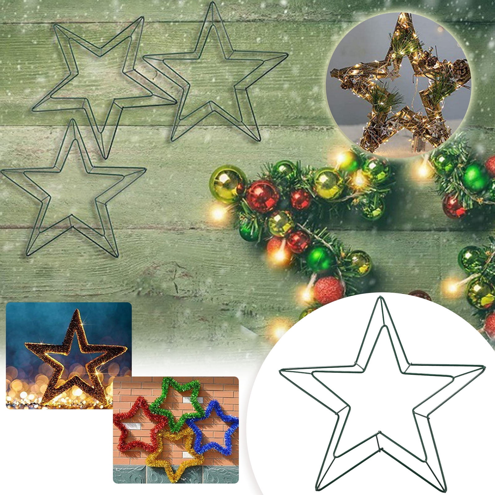 Star Shaped Wire Wreath Frame Metal Christmas Star Floral Hoop Floral ...