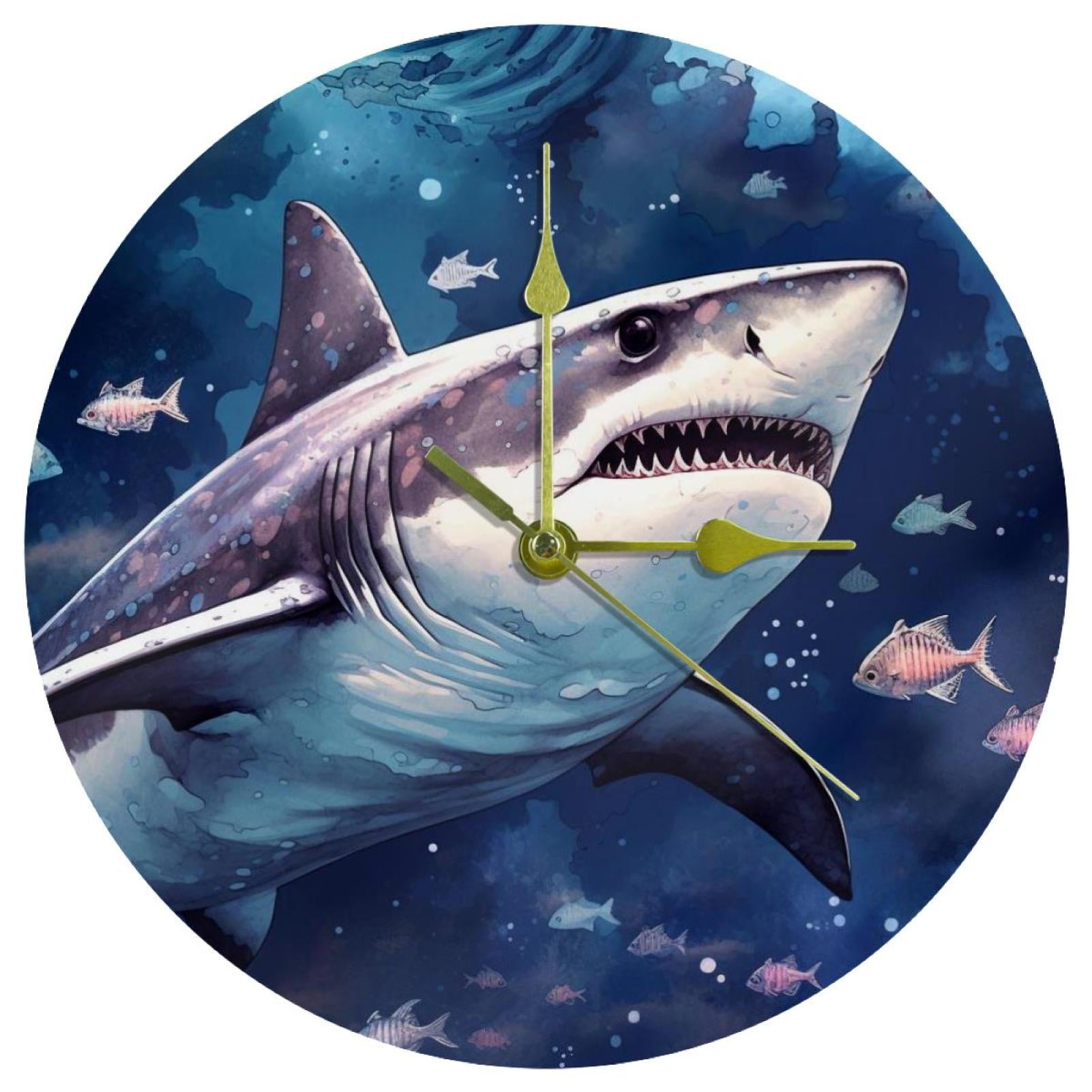 Star Shark Acrylic Circular Wall Clock - Sleek Design, Silent Sweep ...