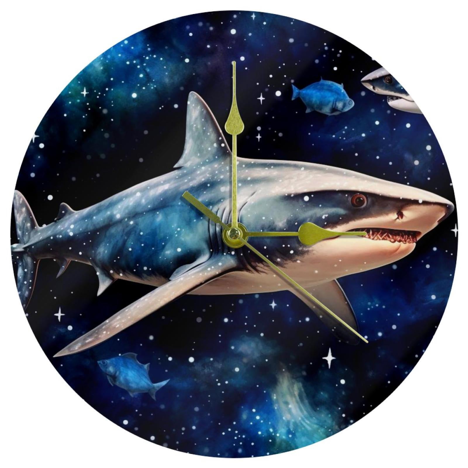 Star Shark Circular Acrylic Wall Clock - Elegant Timepiece for Home ...
