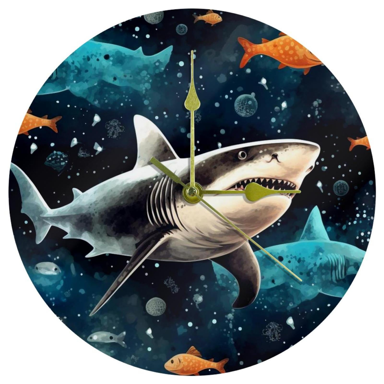 Star Shark Circular Acrylic Wall Clock - Elegant Timepiece for Home or ...