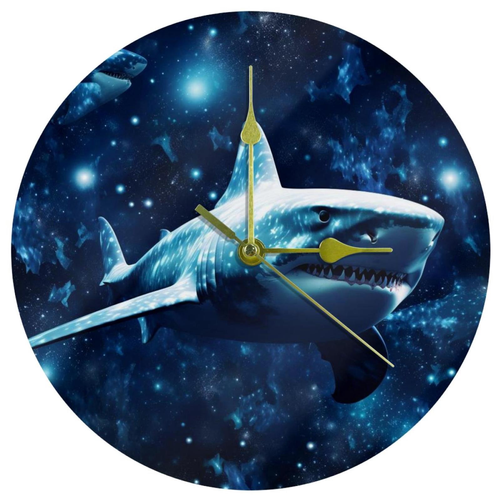 Star Shark Circular Acrylic Wall Clock - Elegant Timepiece for Home ...