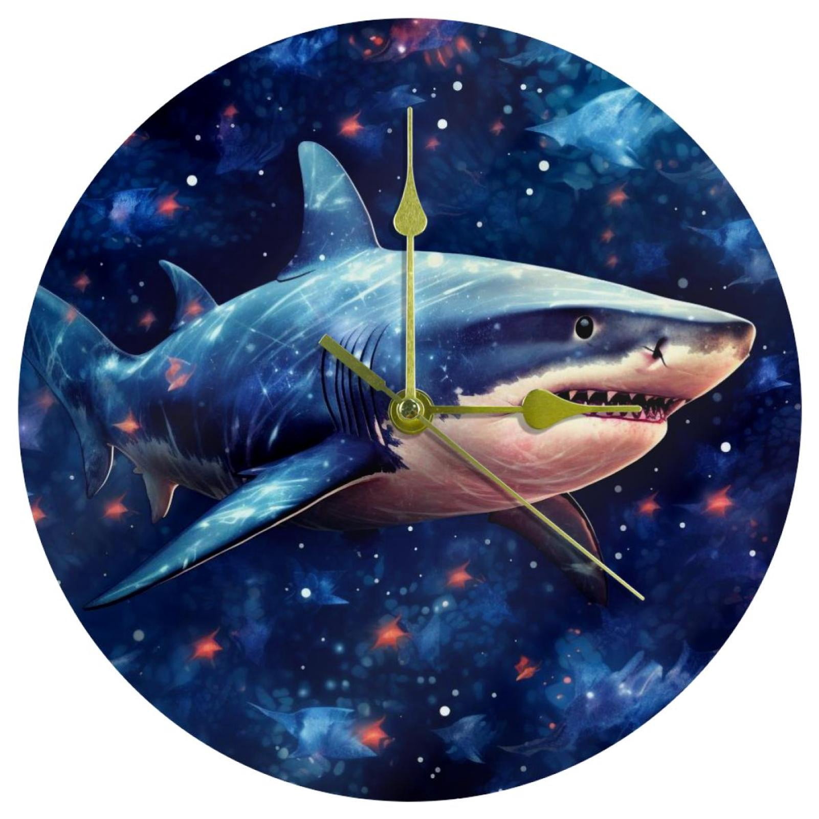 Star Shark Circular Acrylic Wall Clock - Stylish & Modern Timepiece for ...