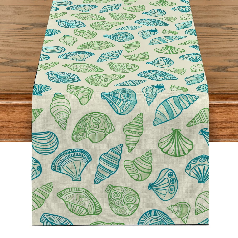 Star Shell Table Runners Kitchen Table r Farmhouse Washable Dining ...