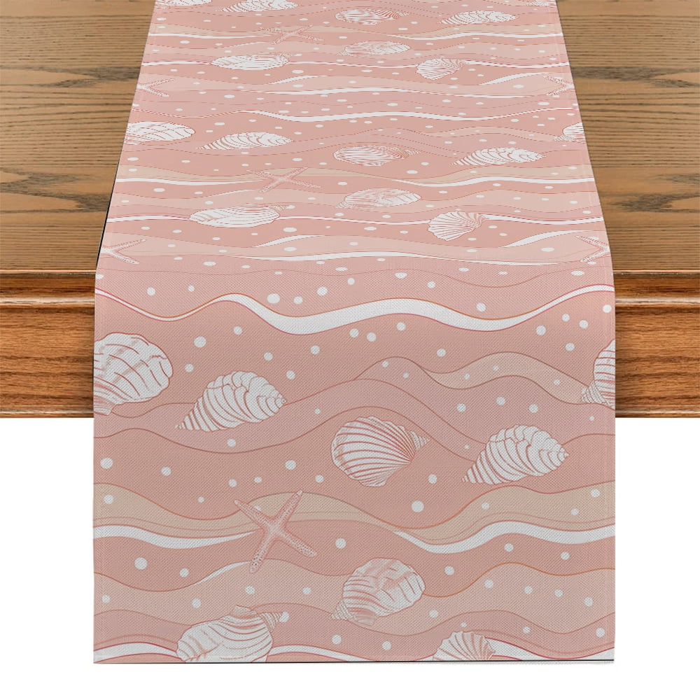 Star Shell Table Runners Kitchen Table r Farmhouse Washable Dining ...