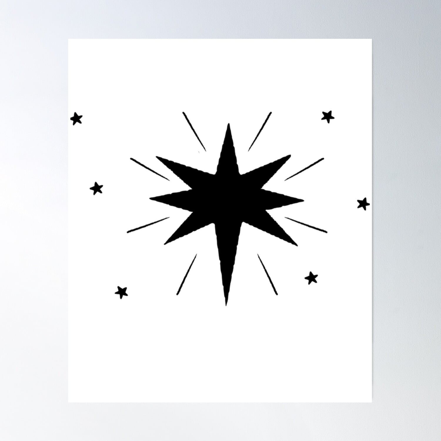 Star Shimmering In Sky Poster Wall Art, Modern Wall Decor, 8x12 ...