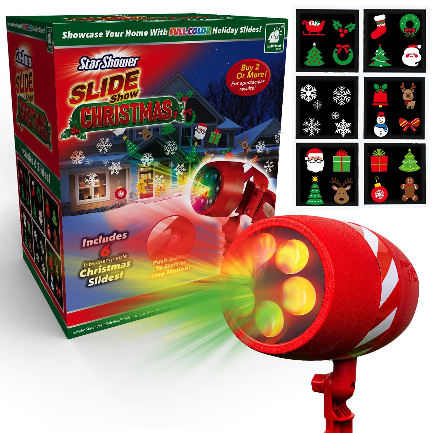 Star Shower Christmas Slide Show LED Holiday Projector, AS-SEEN-ON-TV ...