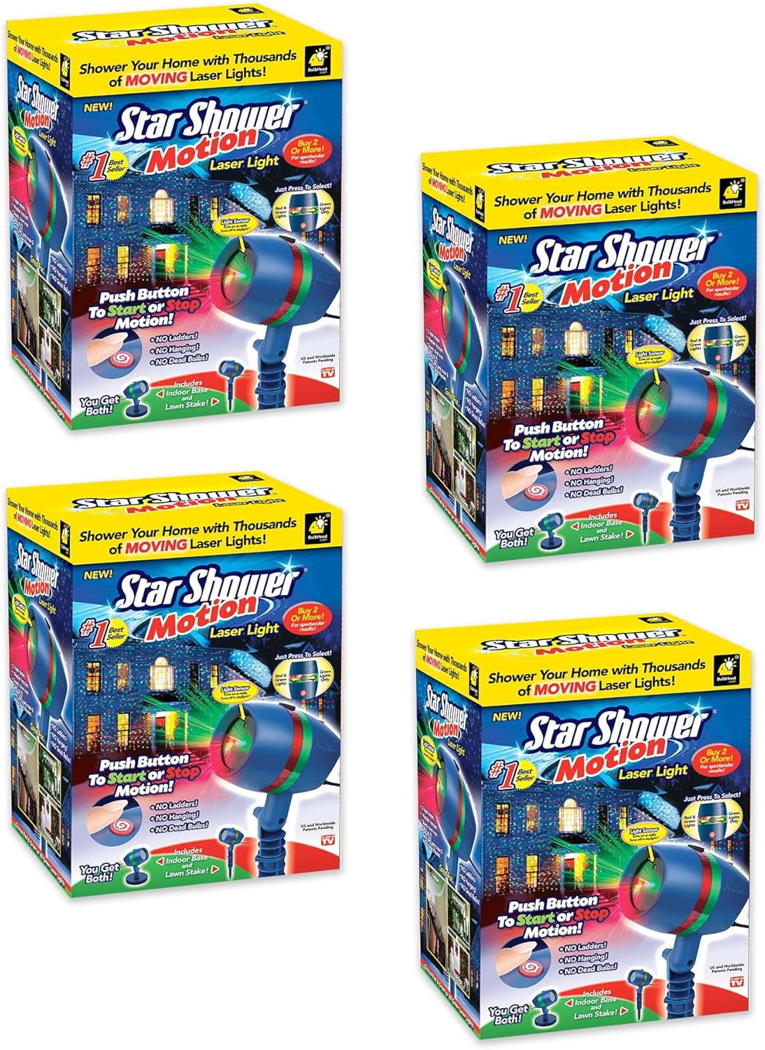 Star Shower Motion Laser Light by BulbHead - Indoor Outdoor Laser Light ...