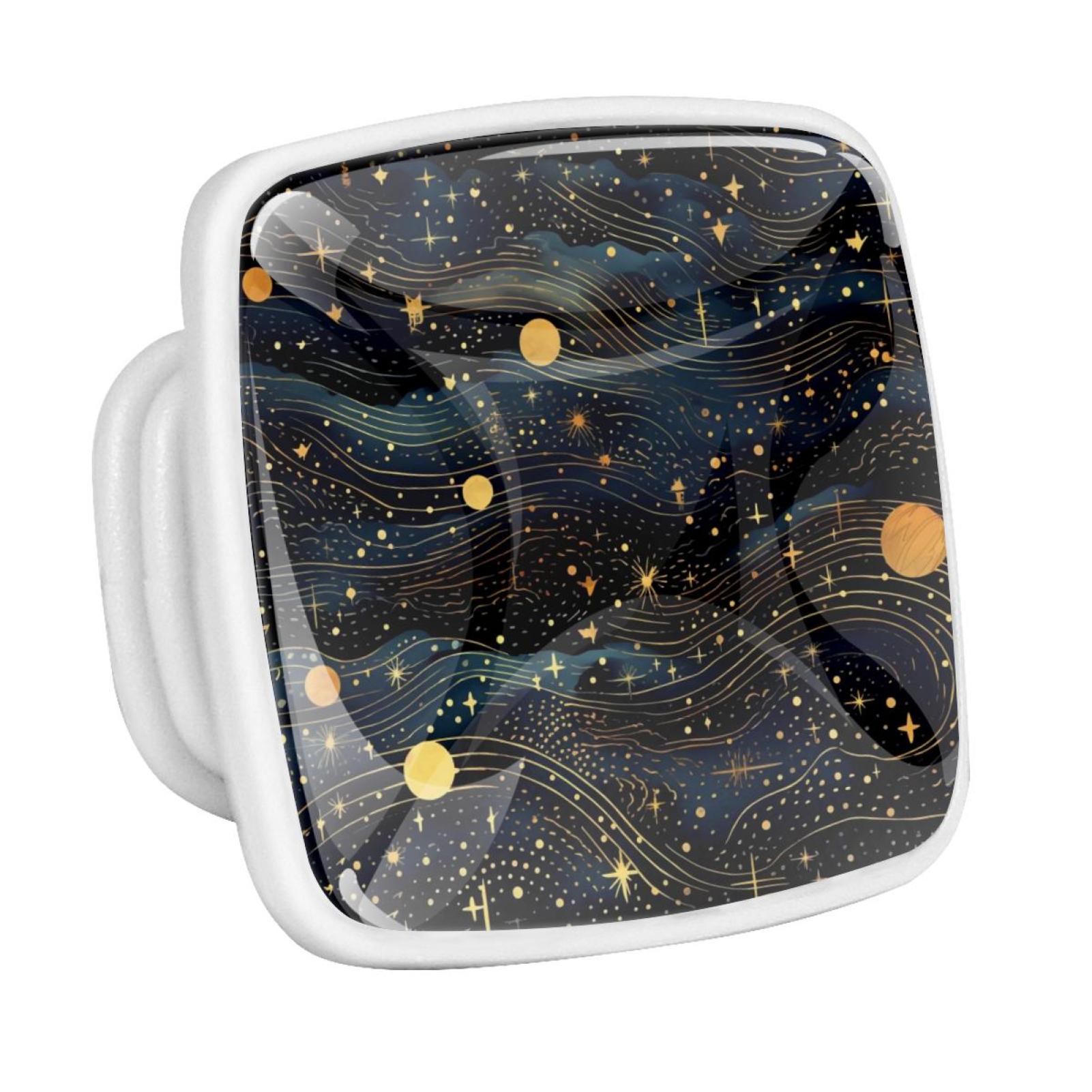 Star Sign Fluorescent Drawer Pulls with Screws Square 4-Pack Glow Dark ...