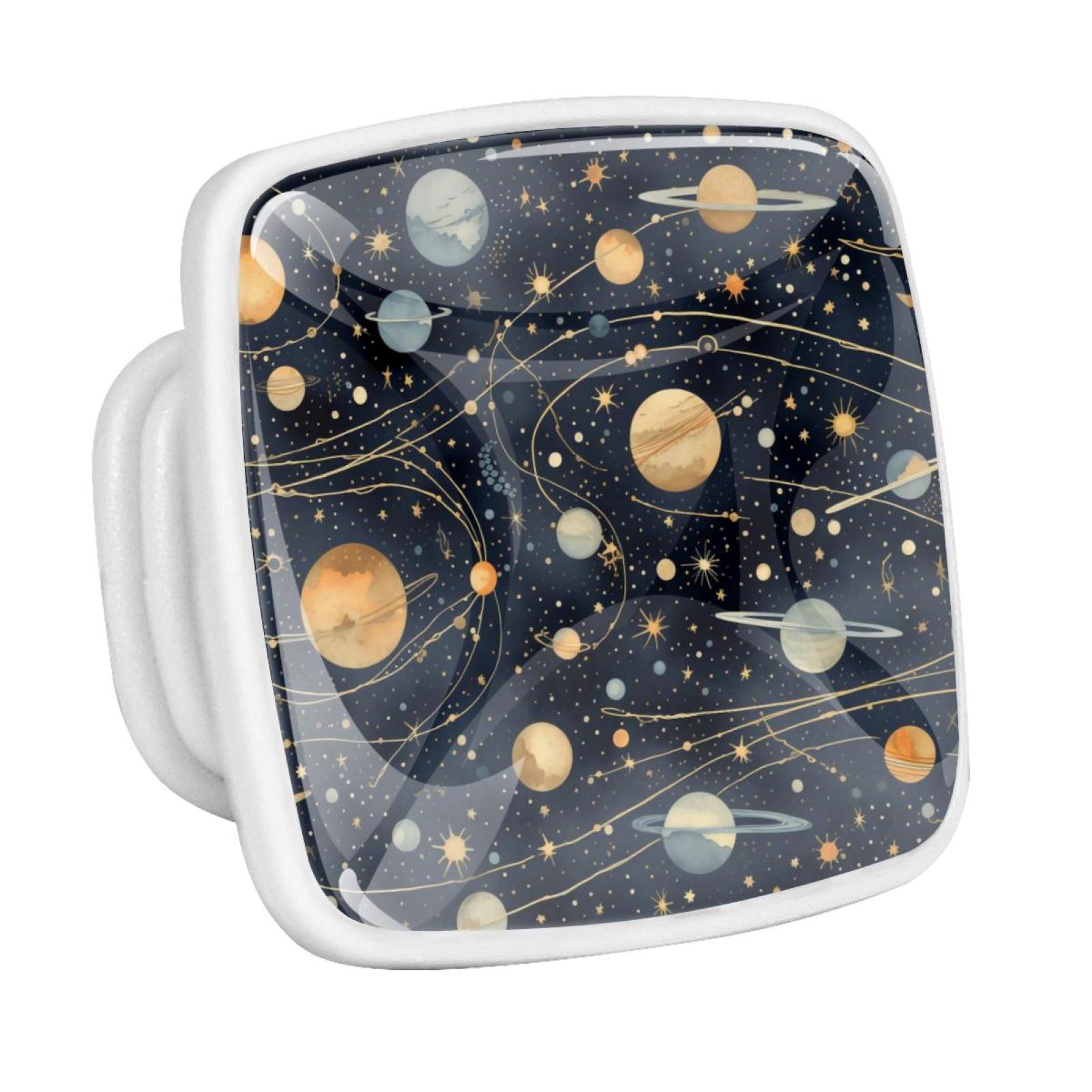 Star Sign Fluorescent Drawer Pulls with Screws Square 4-Pack Glow Dark ...