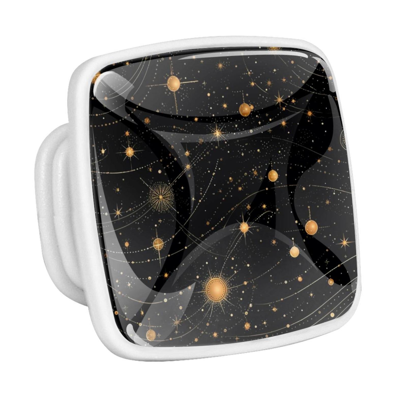 Star Sign Fluorescent Drawer Pulls with Screws Square 4-Pack Glow Dark ...