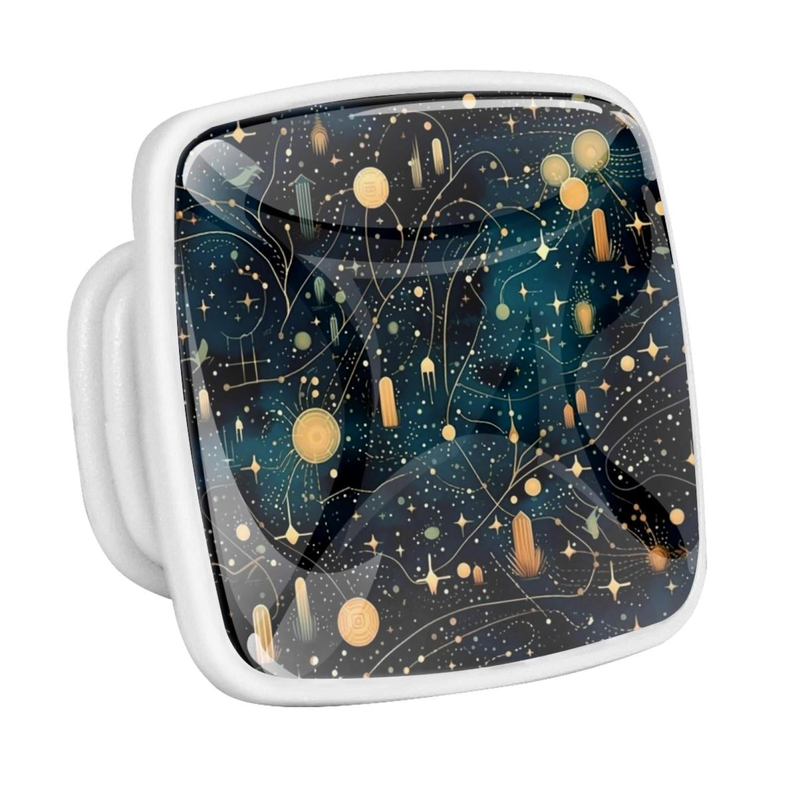 Star Sign Fluorescent Drawer Pulls with Screws Square 4-Pack Glow Dark ...