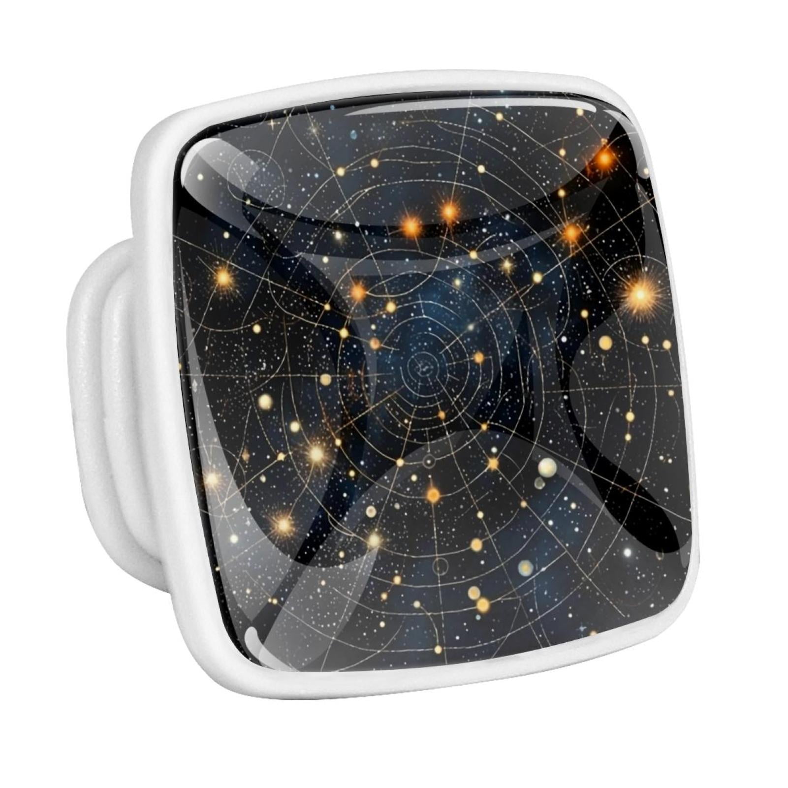 Star Sign Fluorescent Drawer Pulls with Screws Square 4-Pack Glow Dark ...