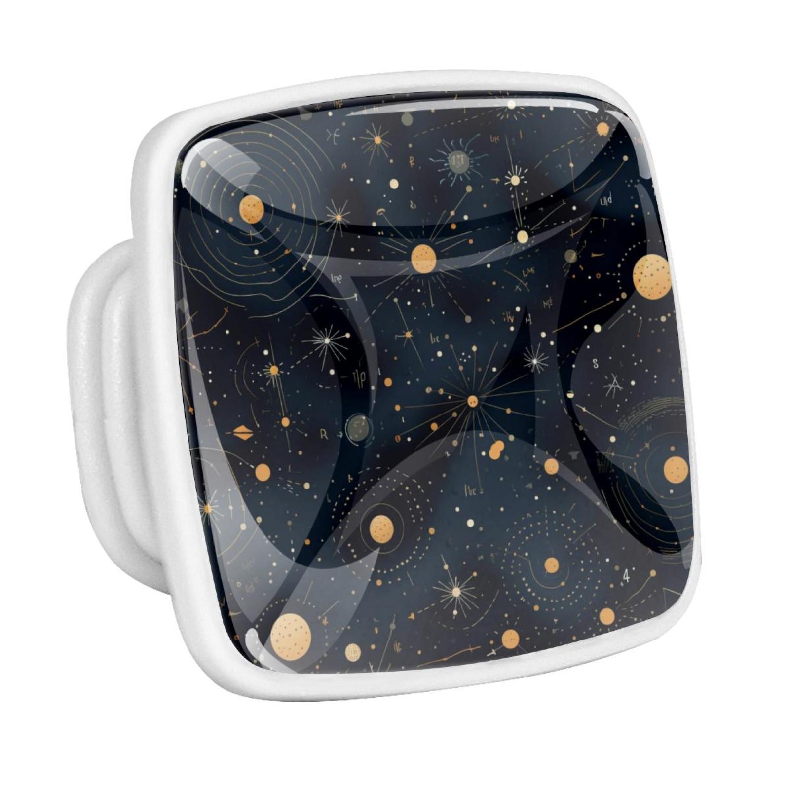 Star Sign Fluorescent Drawer Pulls with Screws Square 4-Pack Glow Dark ...