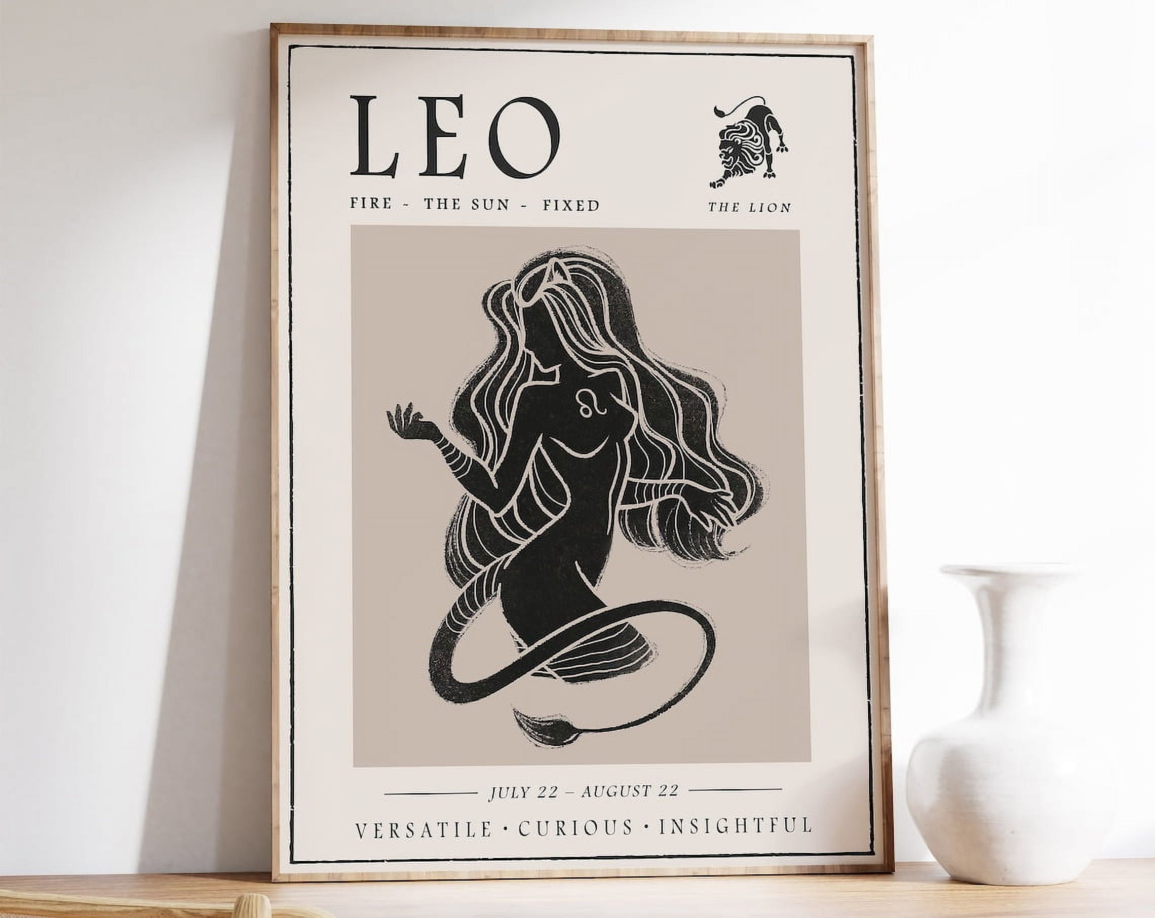 Star Sign Poster, Leo Star Sign Print, Birthday Gift, Zodiac, Astrology ...