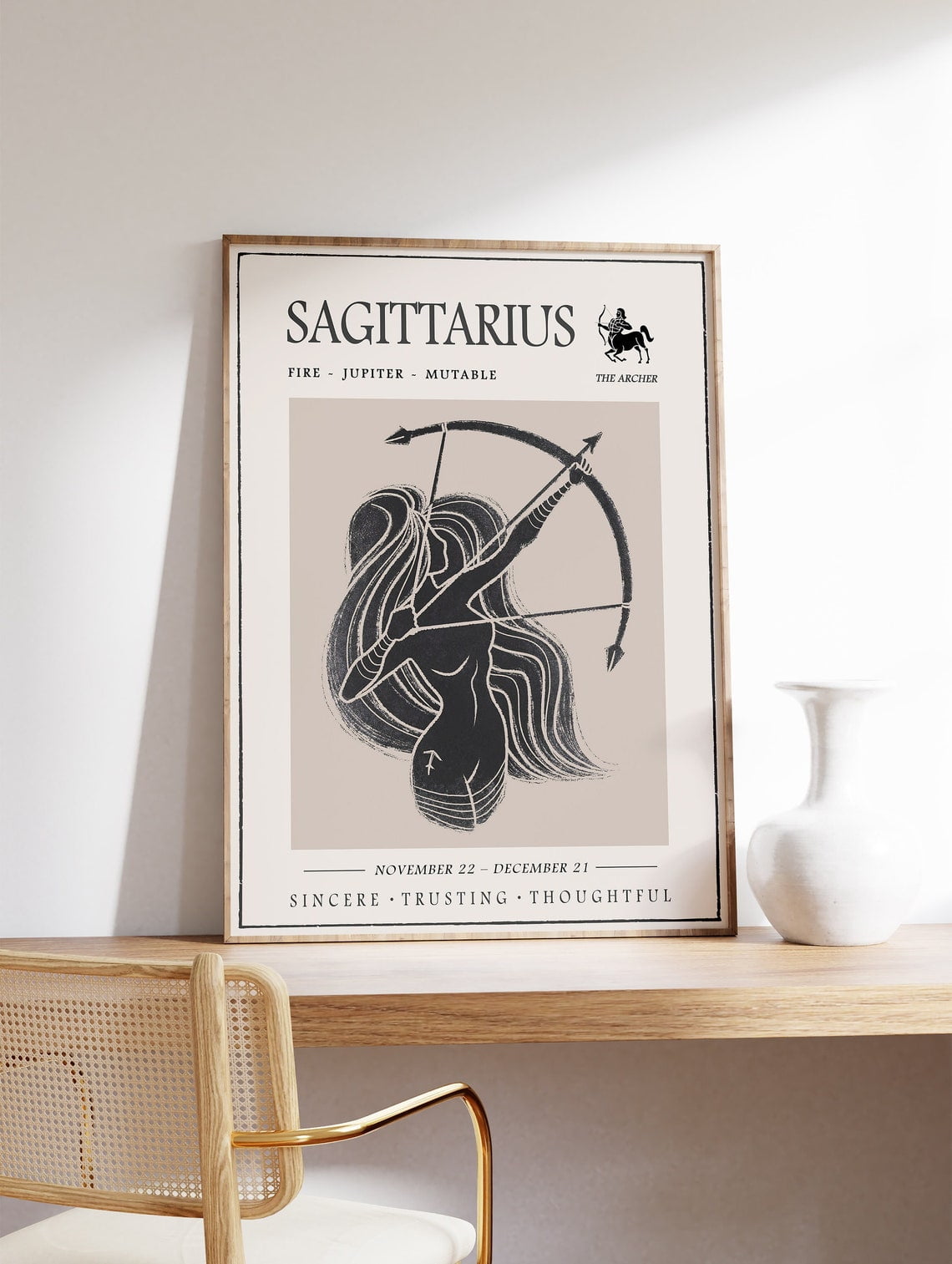 Star Sign Poster, Sagittarius Star Sign Print, Birthday Gift, Zodiac ...