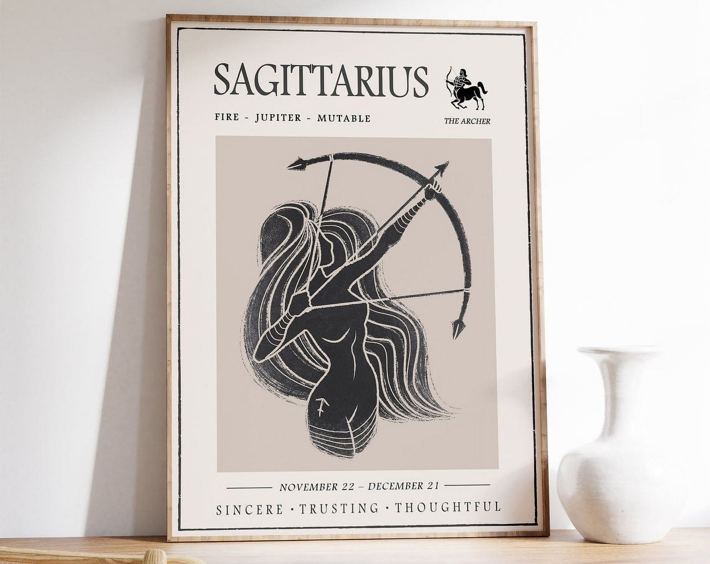 Star Sign Poster, Sagittarius Star Sign Print, Birthday Gift, Zodiac ...