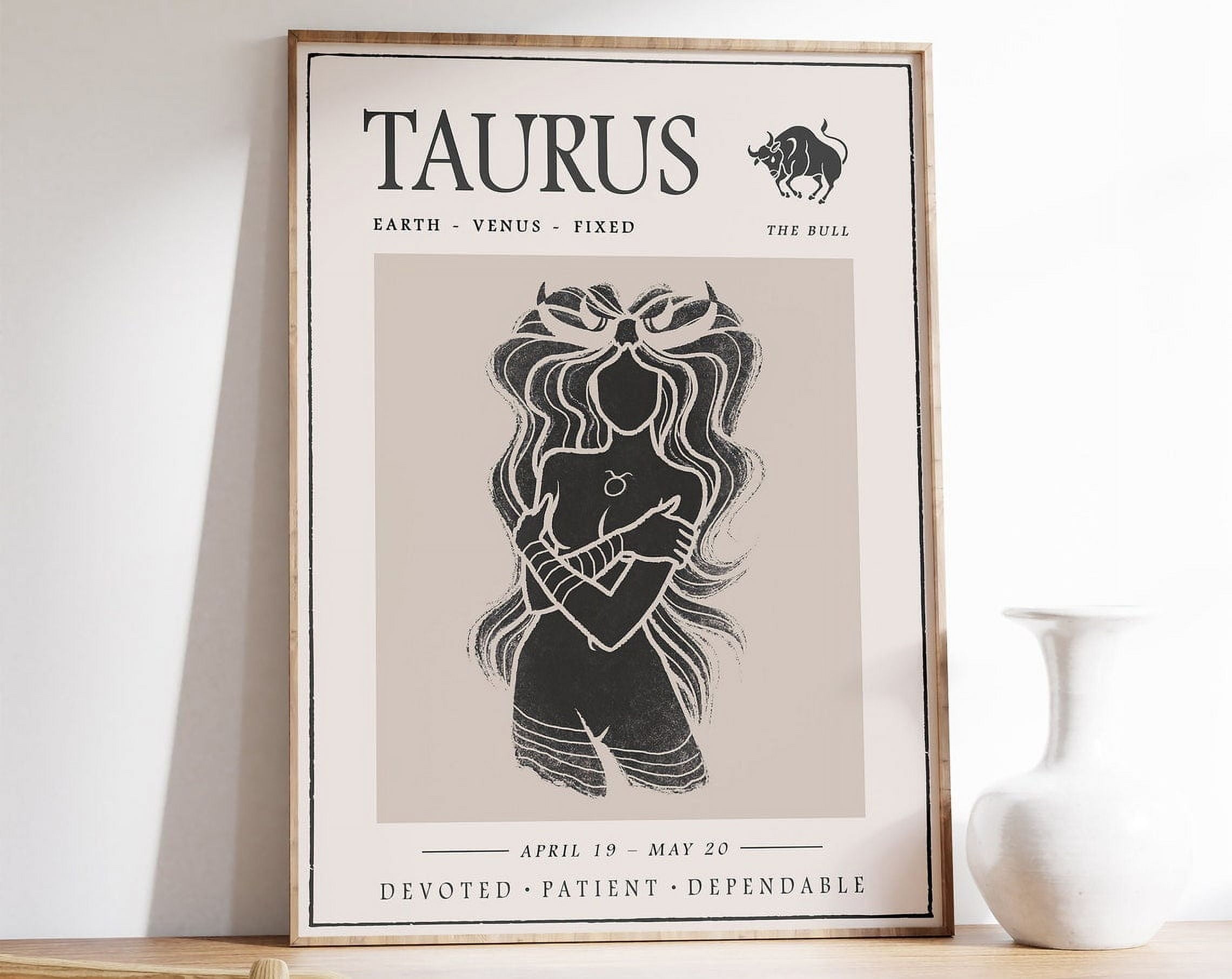 Star Sign Poster, Taurus Star Sign Print, Birthday Gift, Zodiac ...