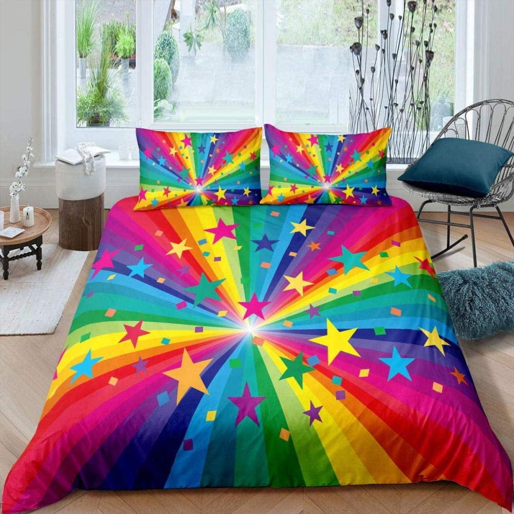 Star Single King Duvet Cover Dark Blue Galaxy 2/3pcs Bedding Set Night ...