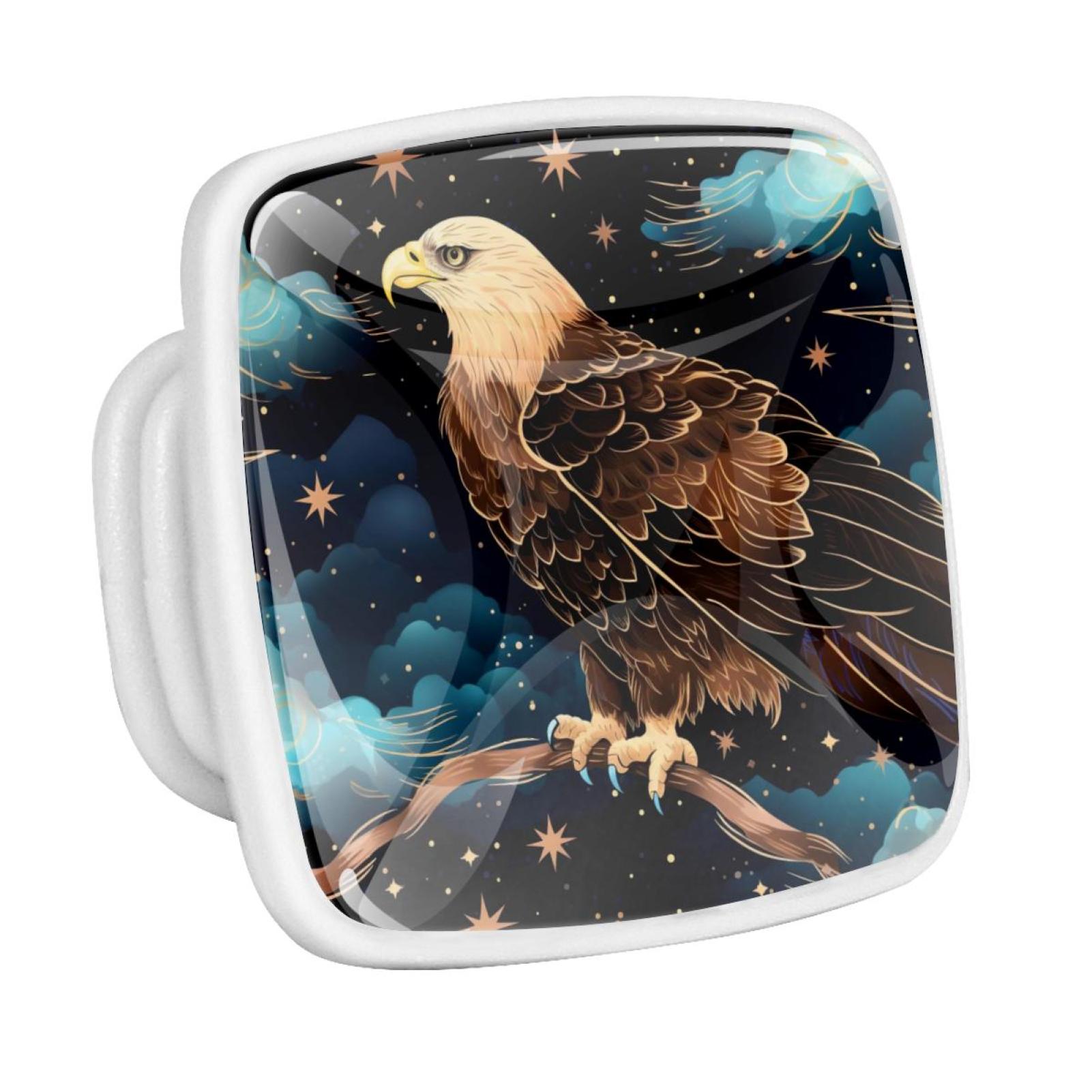 Star Sky Eagle Fluorescent Drawer Pulls with Screws Square 4-Pack Glow Dark Knobs for Cabinets ...