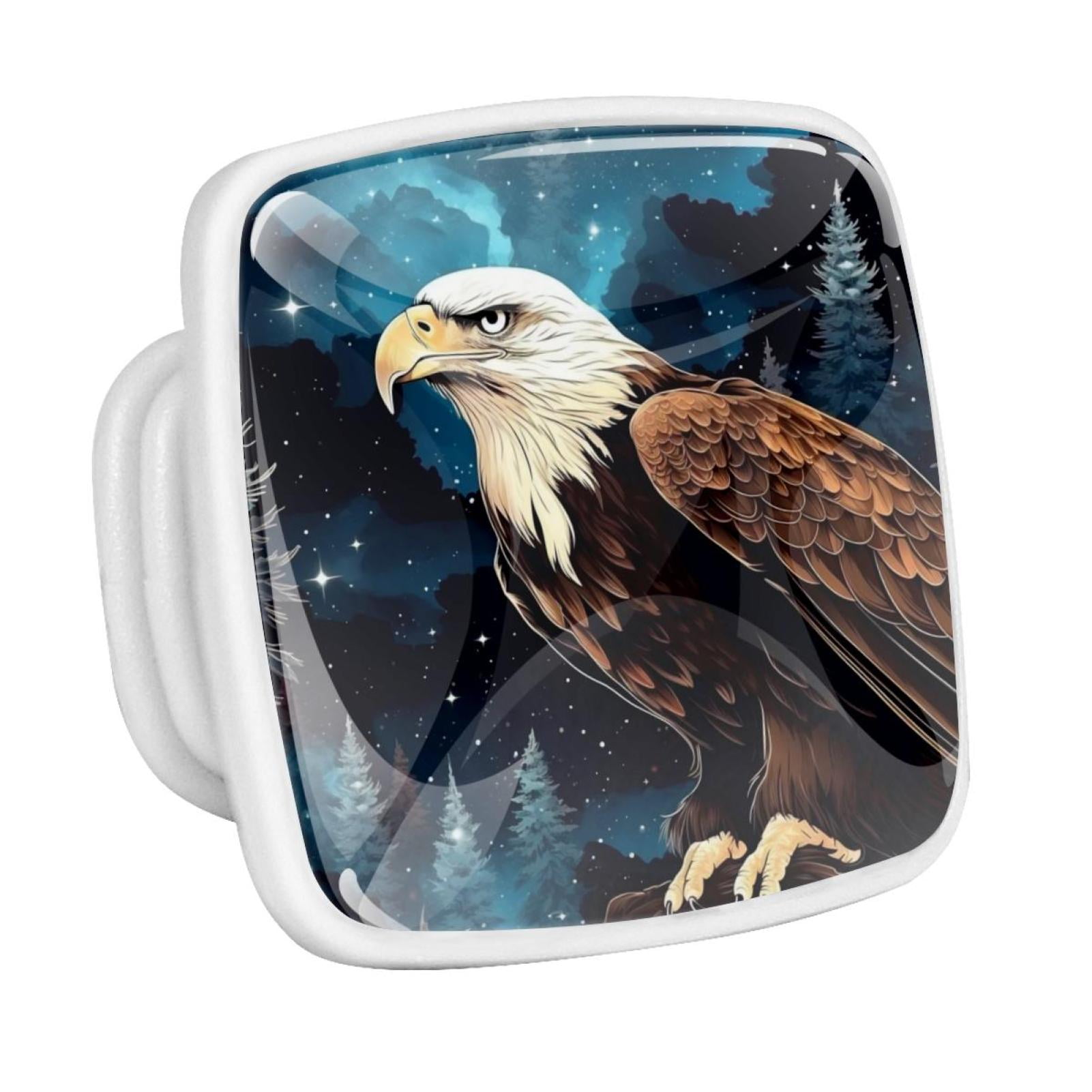 Star Sky Eagle Fluorescent Drawer Pulls with Screws Square 4-Pack Glow Dark Knobs for Cabinets ...