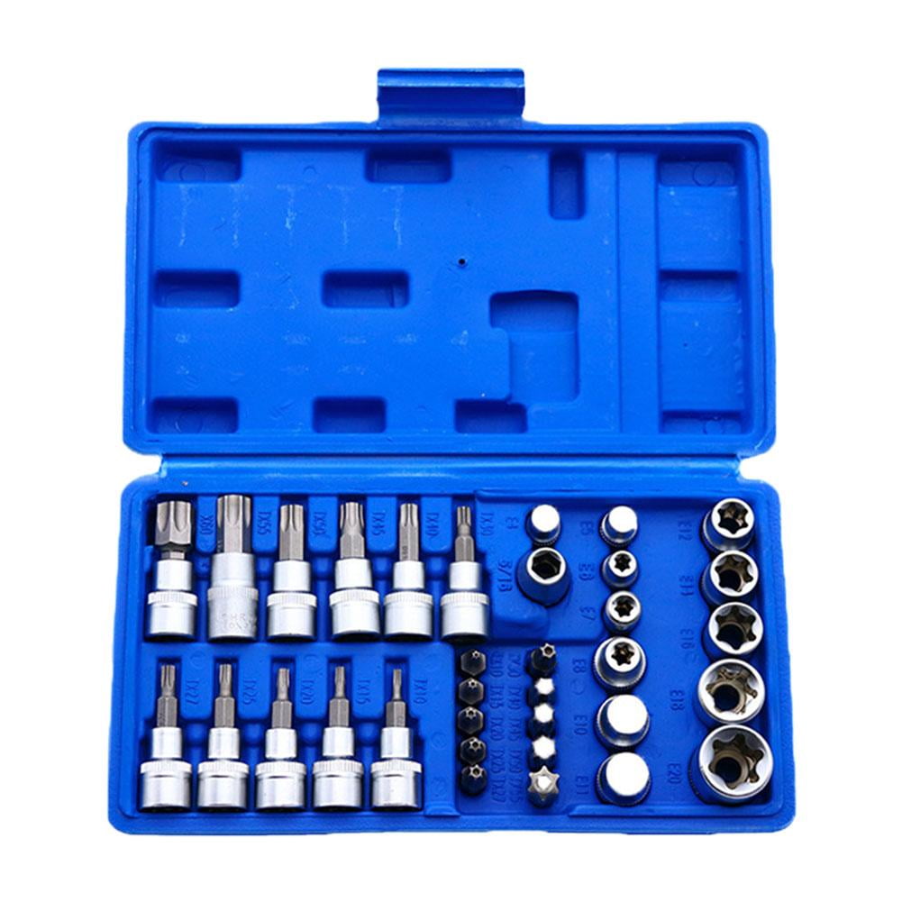 Star Socket Set,E Torx Socket Set Handheld Tool with T10-T55, 5/16F to ...