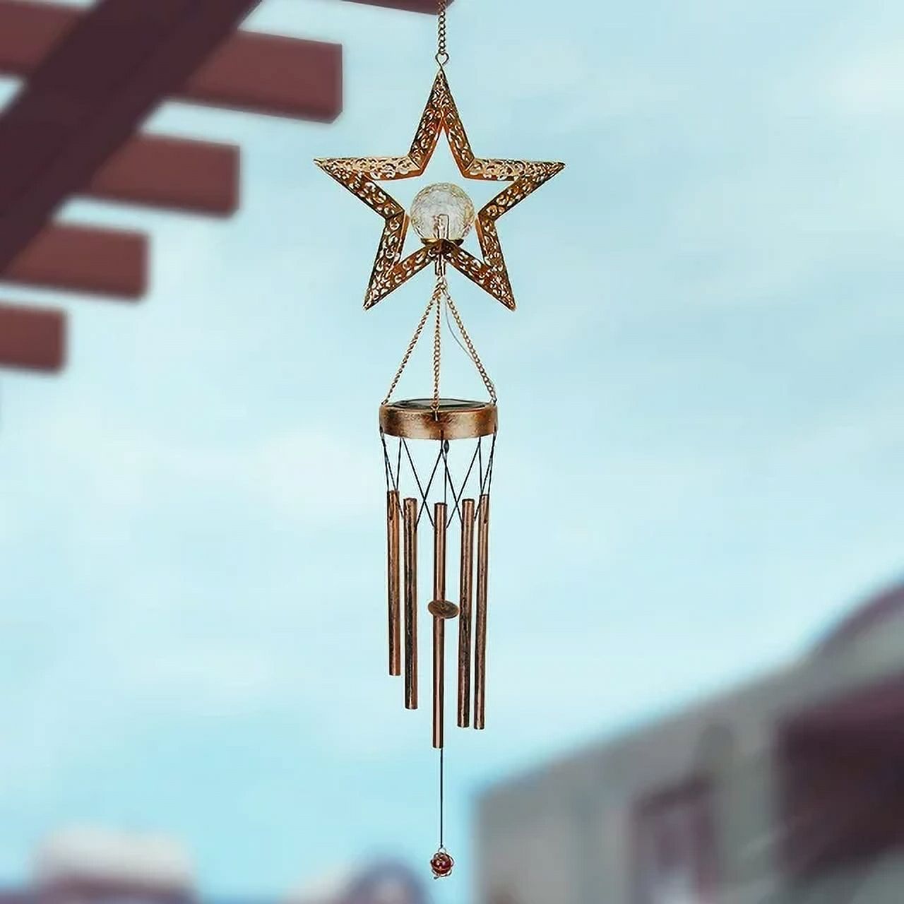 Star Solar Wind Chimes Light, Retro Windchimes for Garden Yard Patio ...