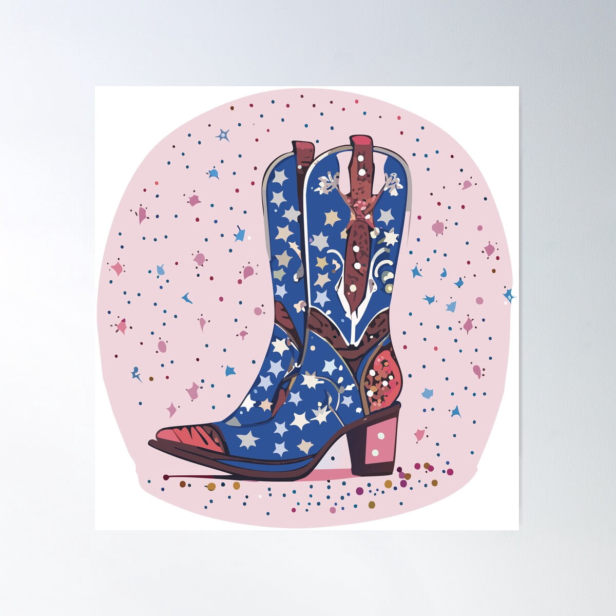 Star Spangled Cowgirl Poster Wall Art, Modern Wall Decor For Living ...