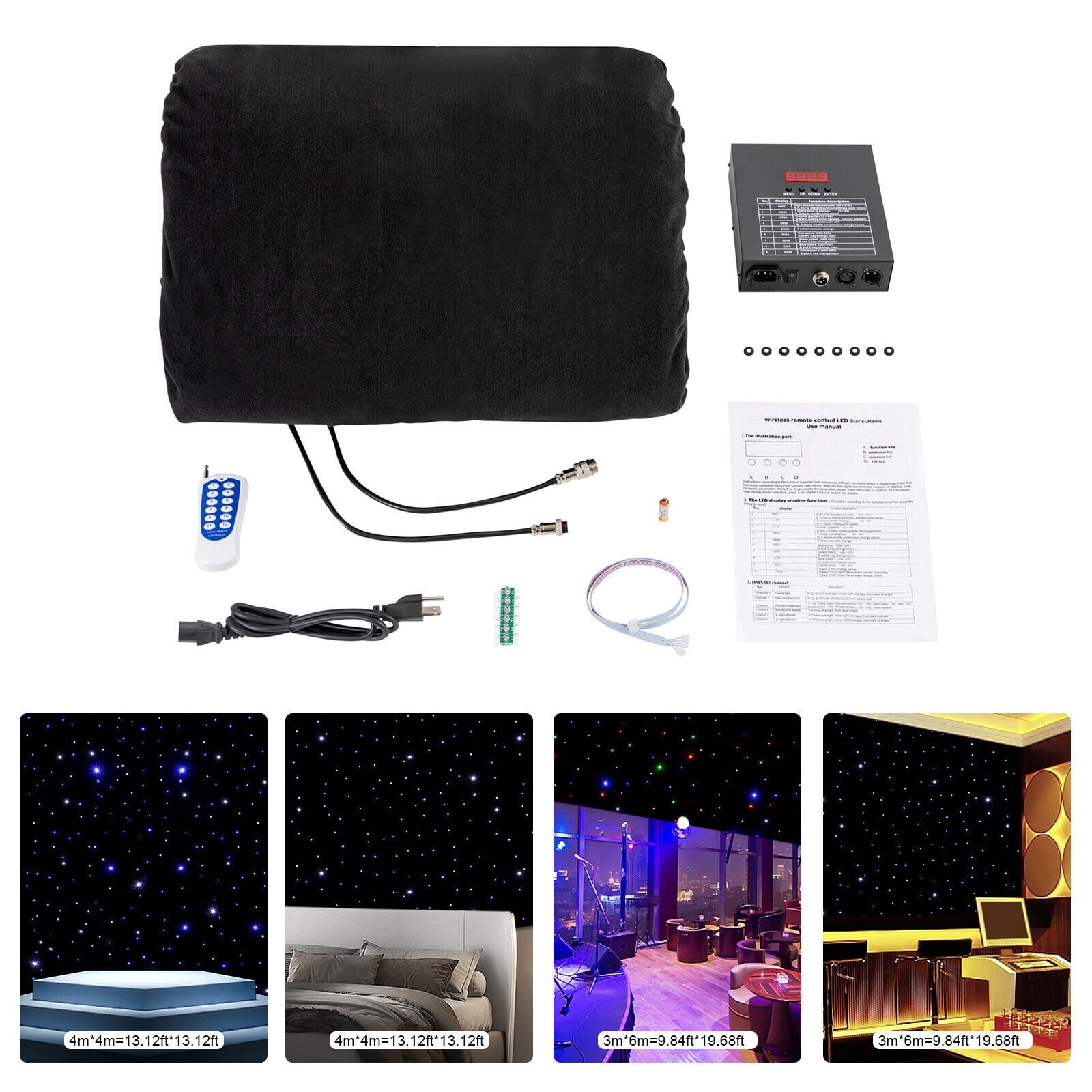 Star Stage Backdrop 20x10 ft LED Star Curtain Starry Sky Background DMX ...