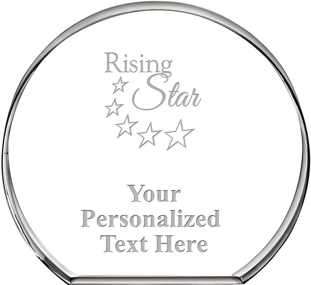 Star Standing Circle Paperweight, Engraved Star Crystal Paperweight ...
