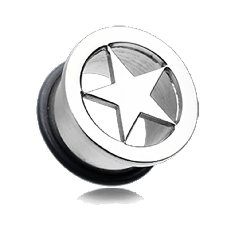 Star Steel Single Flared Ear Gauge Hollow Plug - Walmart.com