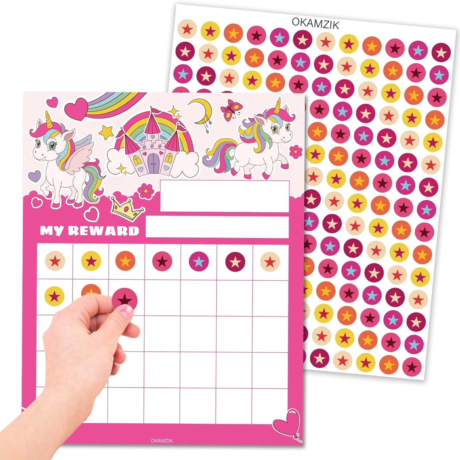 Star Sticker Chart for Kids Behavior -25 Toddler Sticker Reward Chart ...