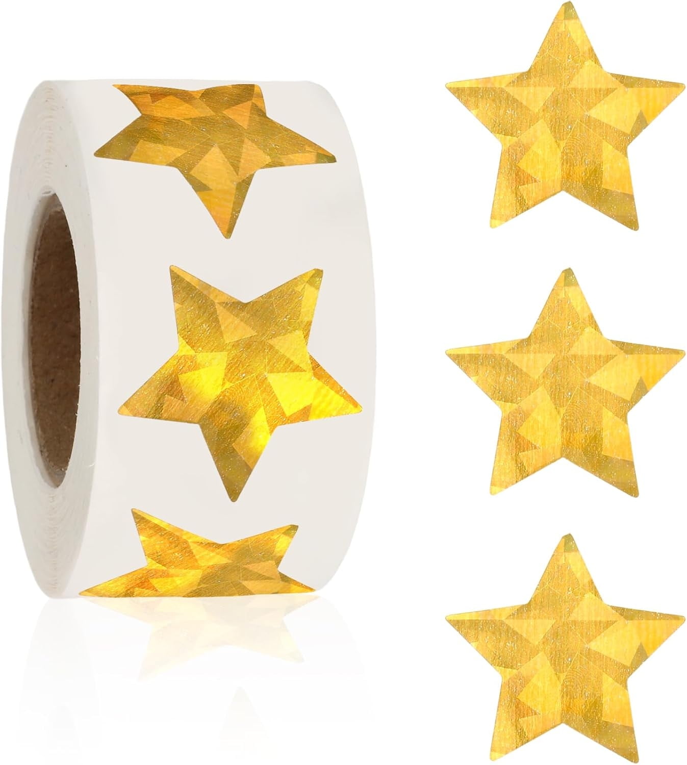 Star Stickers, 500PCS Holographic Gold Star Stickers, 1 Inch Self ...
