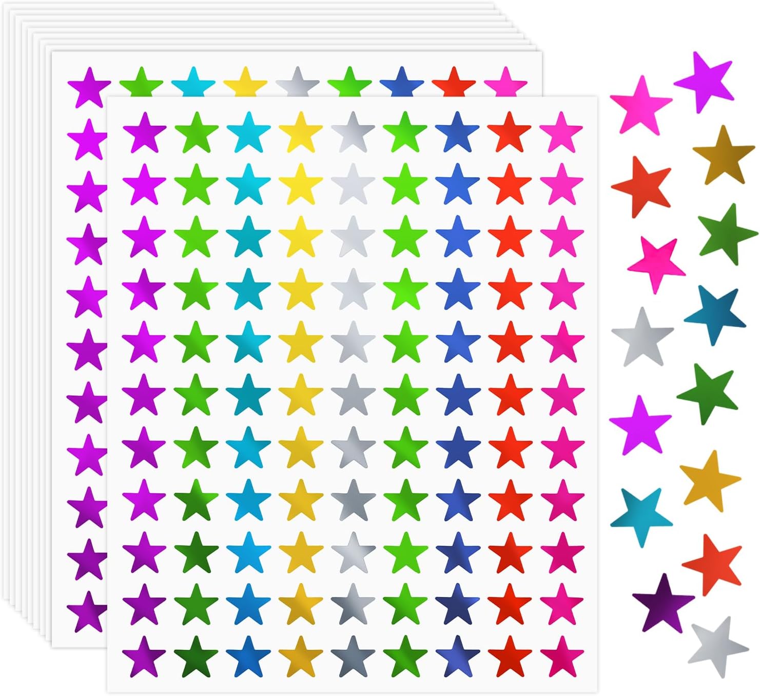 Star Stickers, 5040 PCS 0.6" Foil Star Metallic Stickers, Star Stickers ...