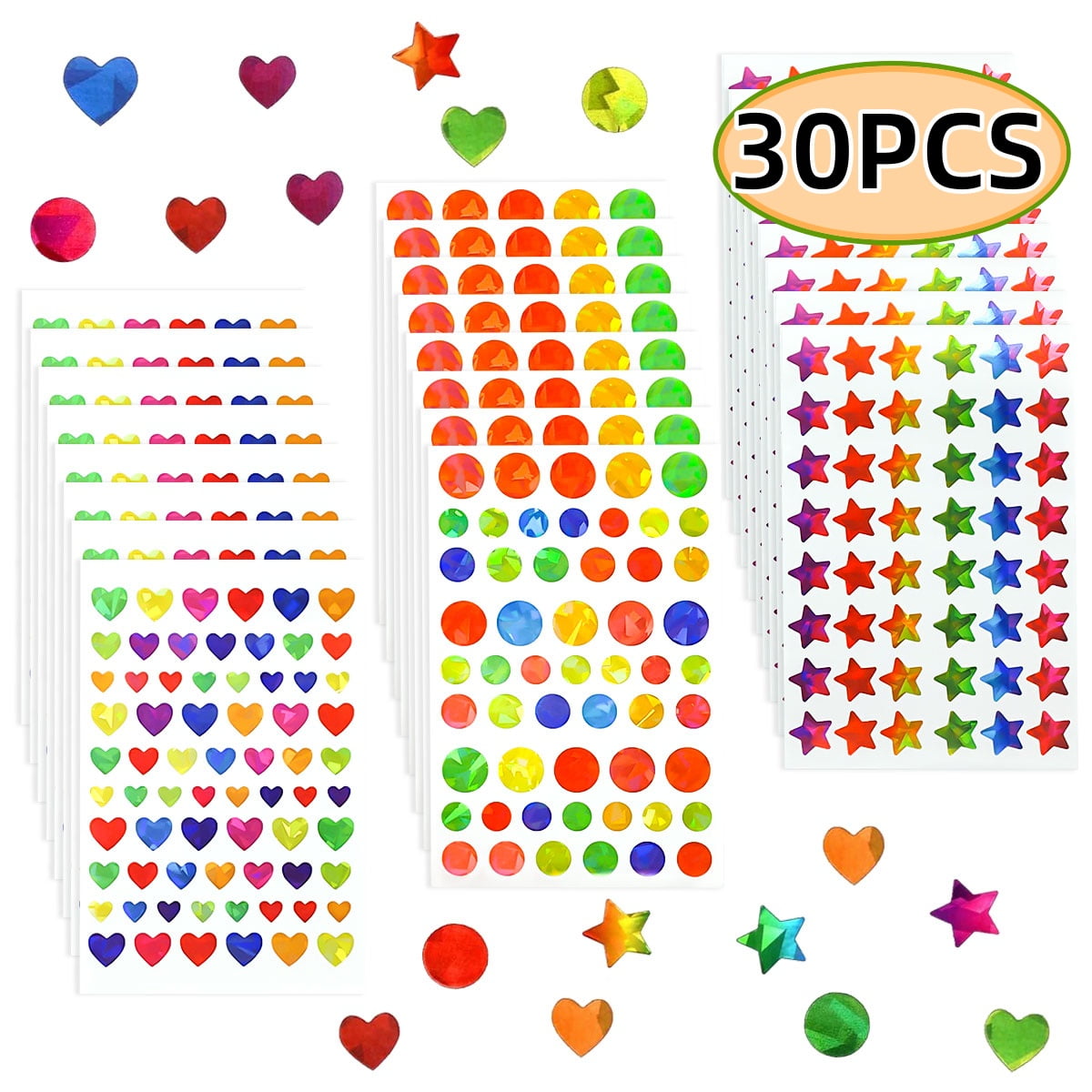 Star Stickers Holographic Small Star Stickers Reward Glitter Foil ...