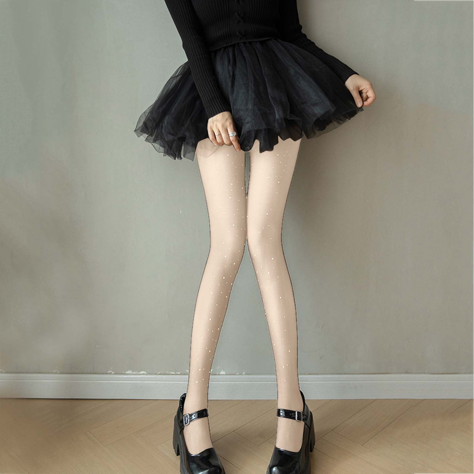 Star Stockings Black Skin White Small Stockings Legs Thin Thighs With ...