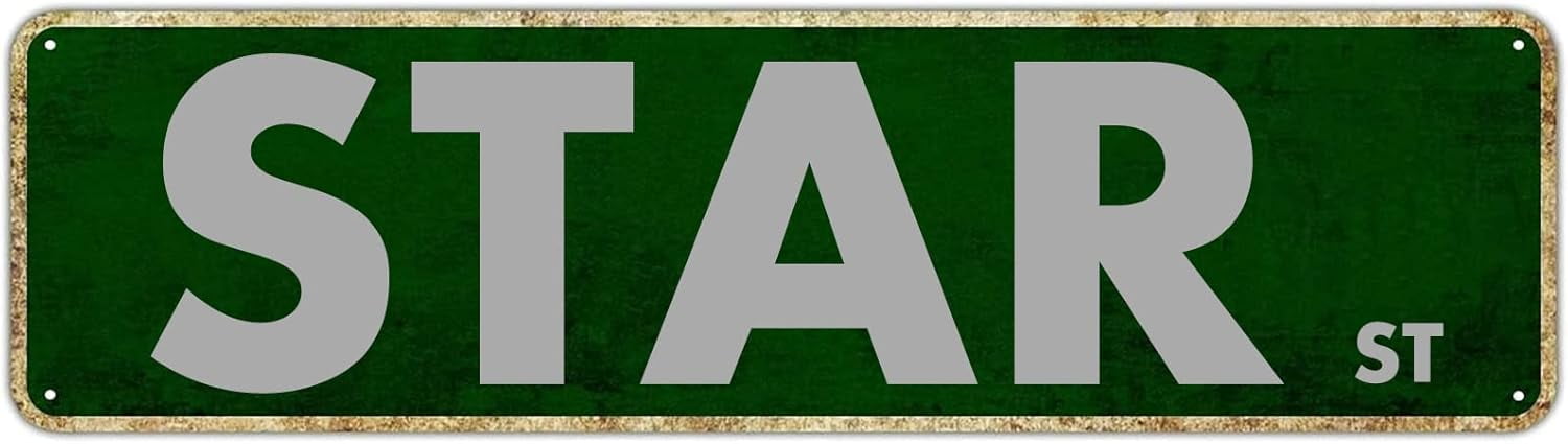 Star Street Sign Vintage Road Poster Home Decoration Retro Avenue Tin Sign Room Decoration Wall ...