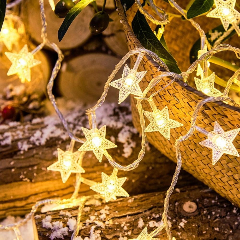 Star String Lights, 10ft/3M 20 LED Plug in String Lights Warm White ...