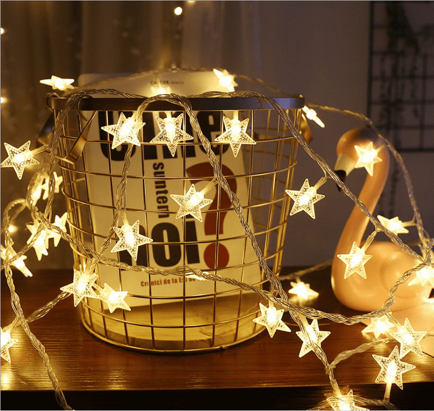 Star String Lights,LED Lights(19.68FT)40 LED Indoor Fairy Lights Warm ...