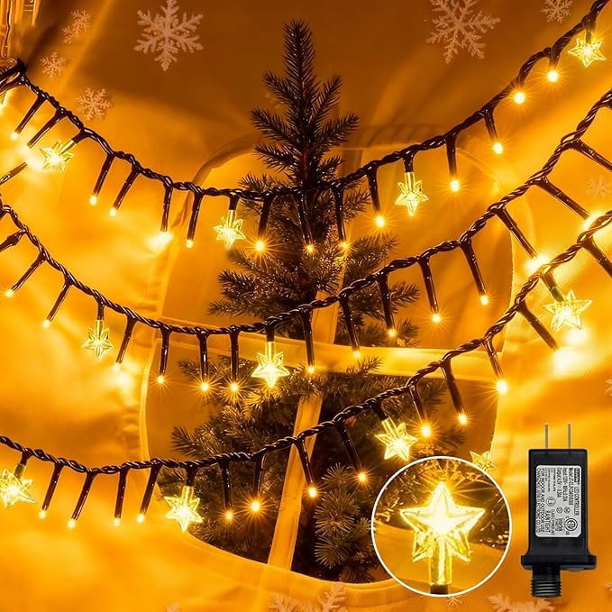 Star String Lights Outdoor Waterproof 36FT 500 LED Compact with 16 ...