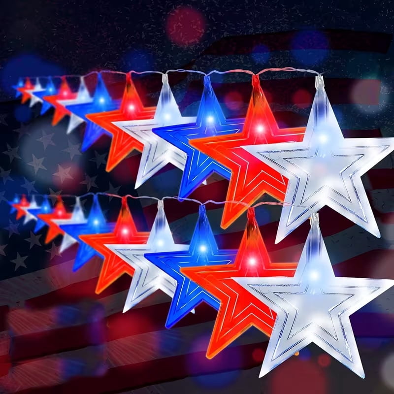 Star String Lights by Red, White, And Blue String Lights - Walmart.com