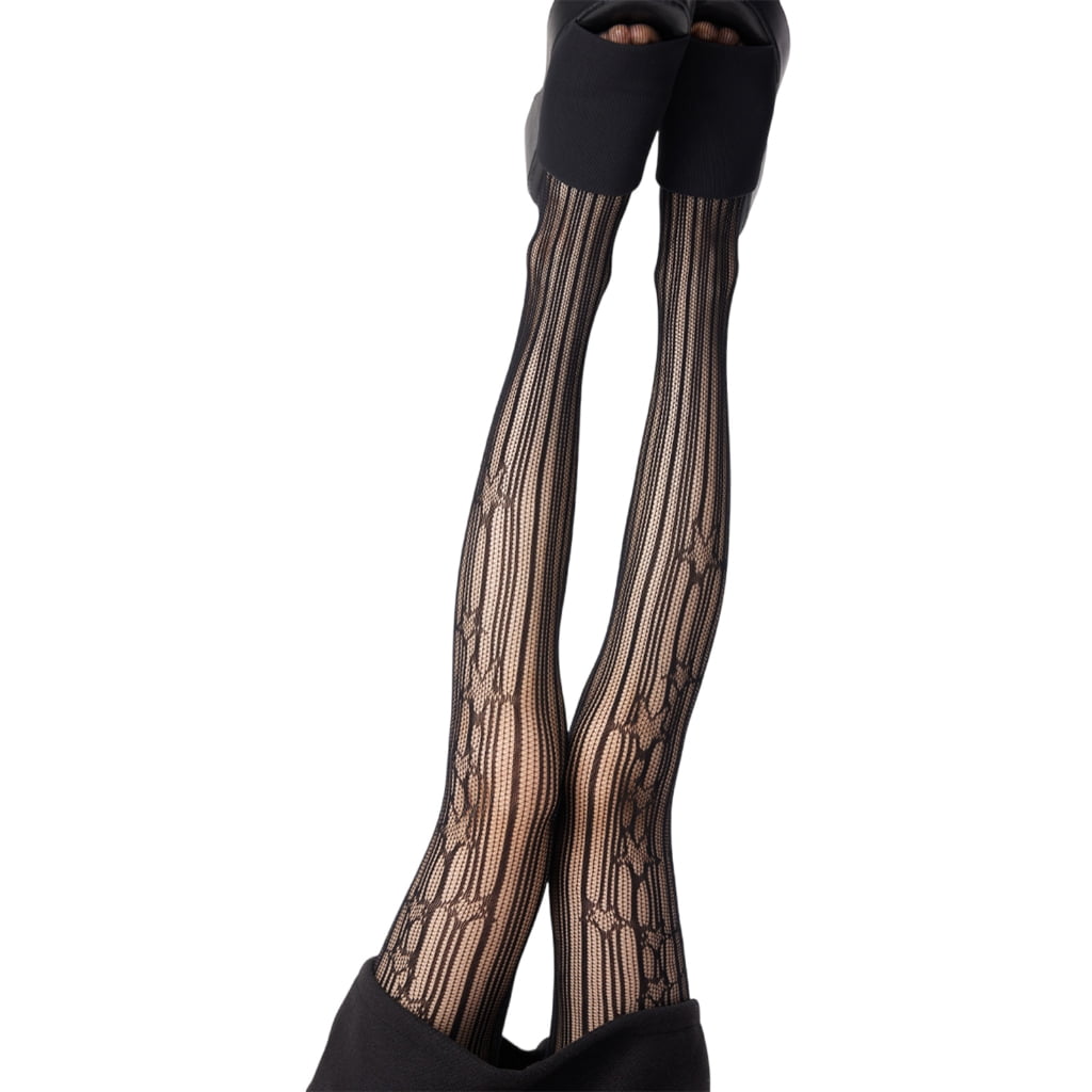 Star Striped Pattern Fishnet Tights Aesthetic Sheer Mesh Pantyhose for ...