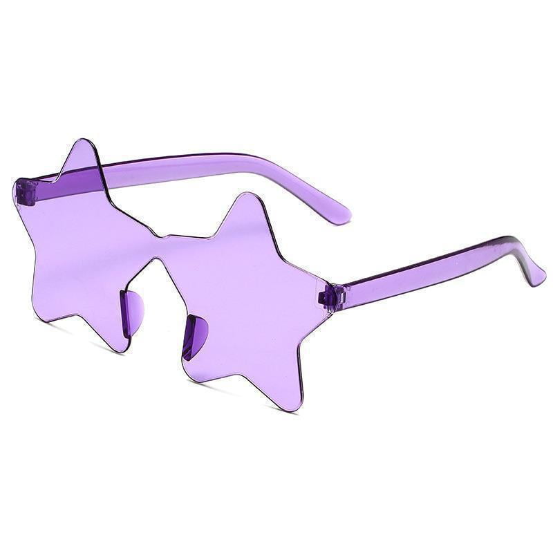 Star Sunglasses Colorful Rimless Star Glasses Transparent Candy Color ...
